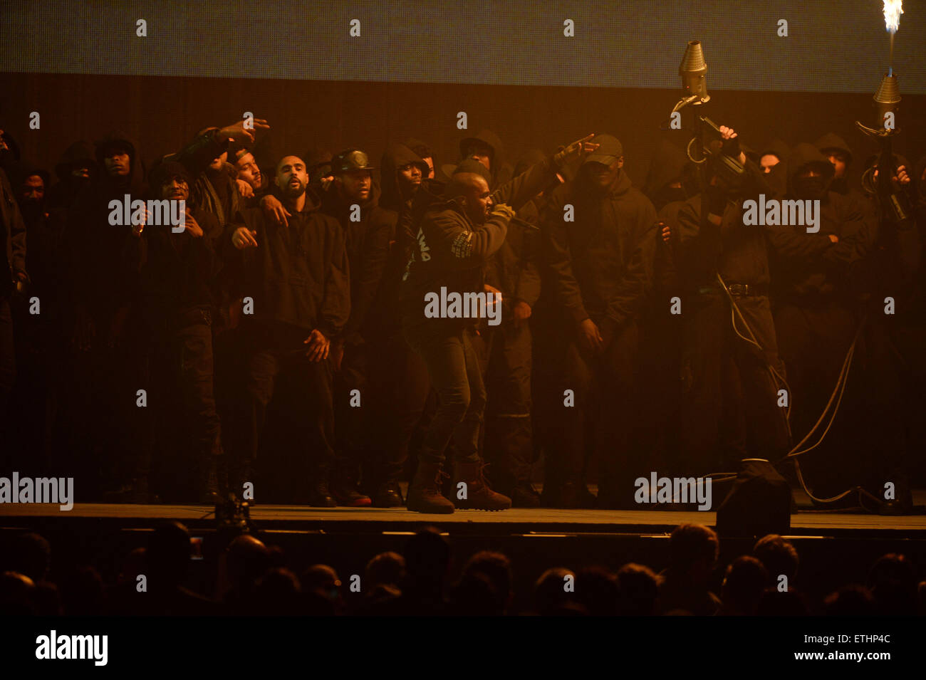 The BRIT Awards 2015 held at the O2 - Show performance Featuring: Kanye ...
