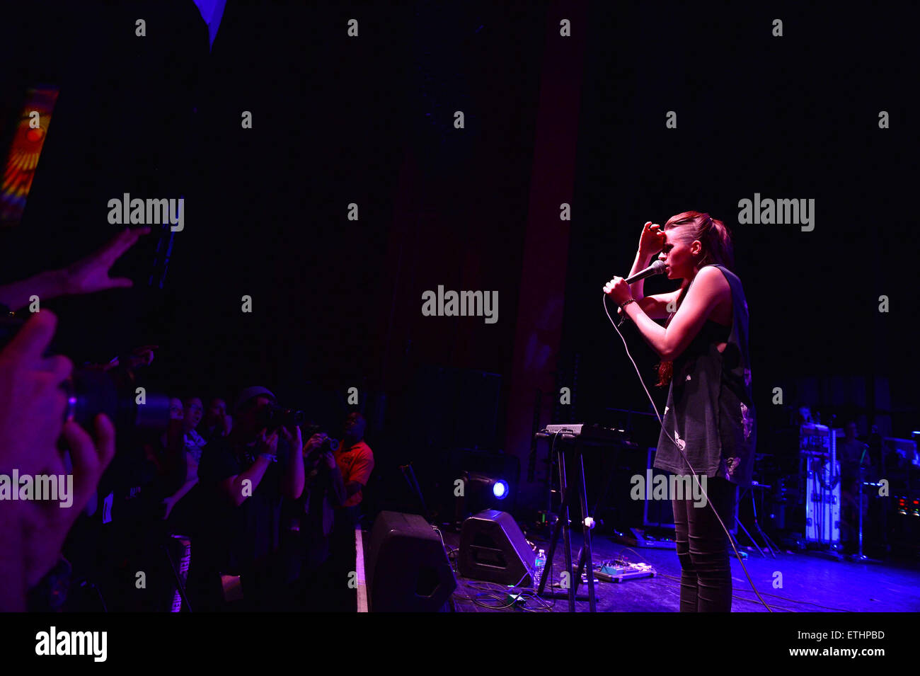 Rock band PVRIS performing live on stage during 'PTV & SWS World Tour ...