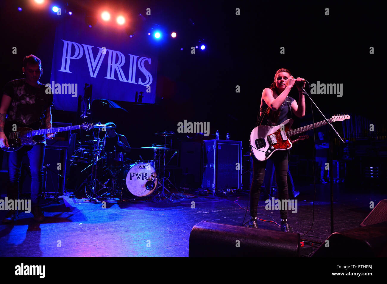 Rock band PVRIS performing live on stage during 'PTV & SWS World Tour ...