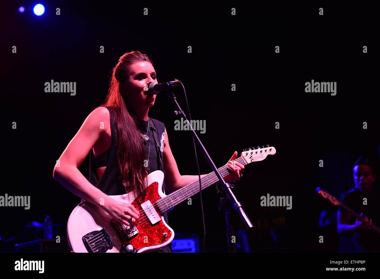 Rock band PVRIS performing live on stage during 'PTV & SWS World Tour ...