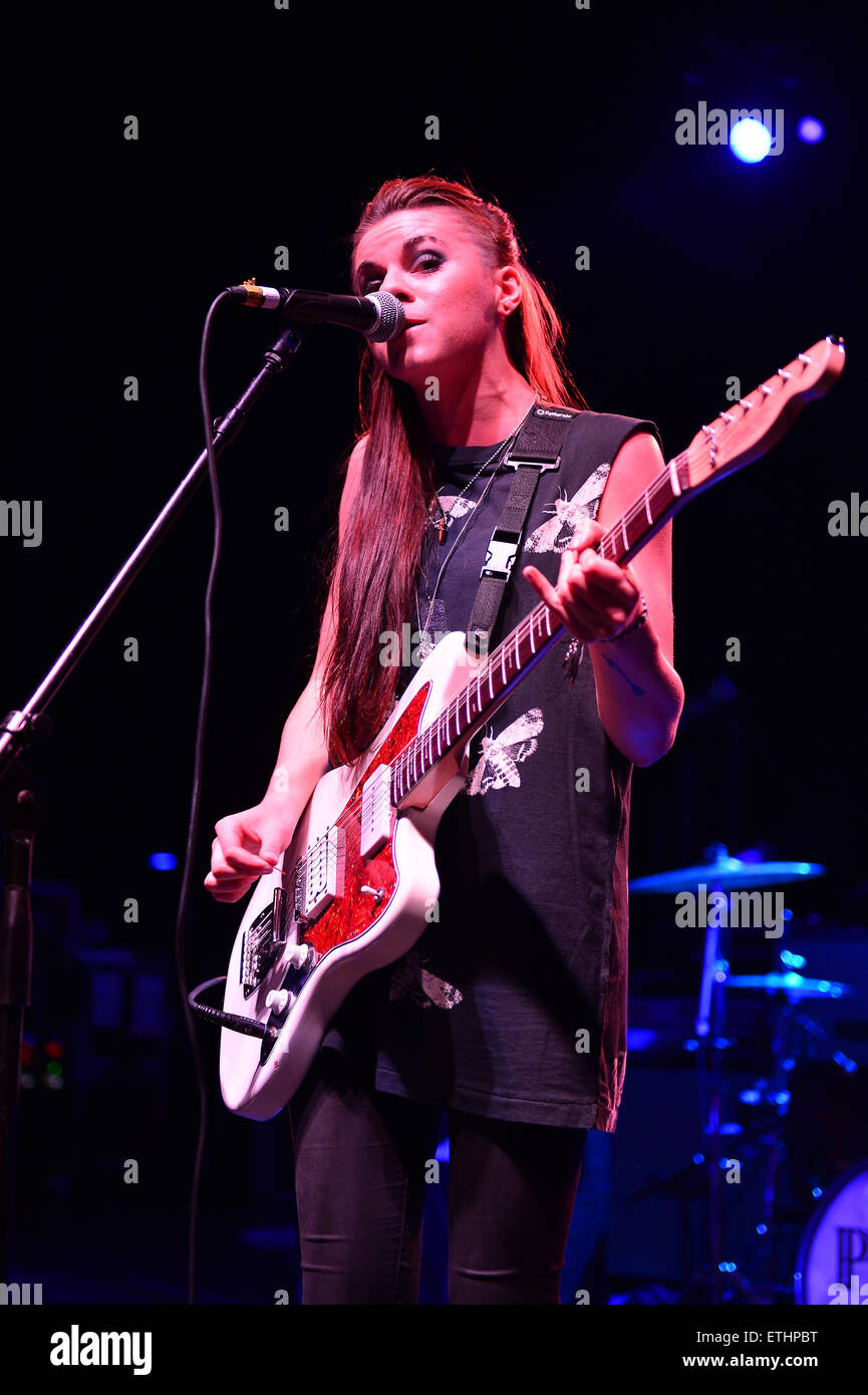 Rock band PVRIS performing live on stage during 'PTV & SWS World Tour ...