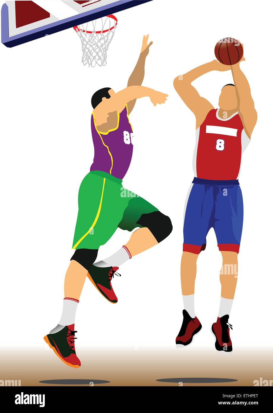 Basketball players. Vector illustration Stock Vector Image & Art - Alamy