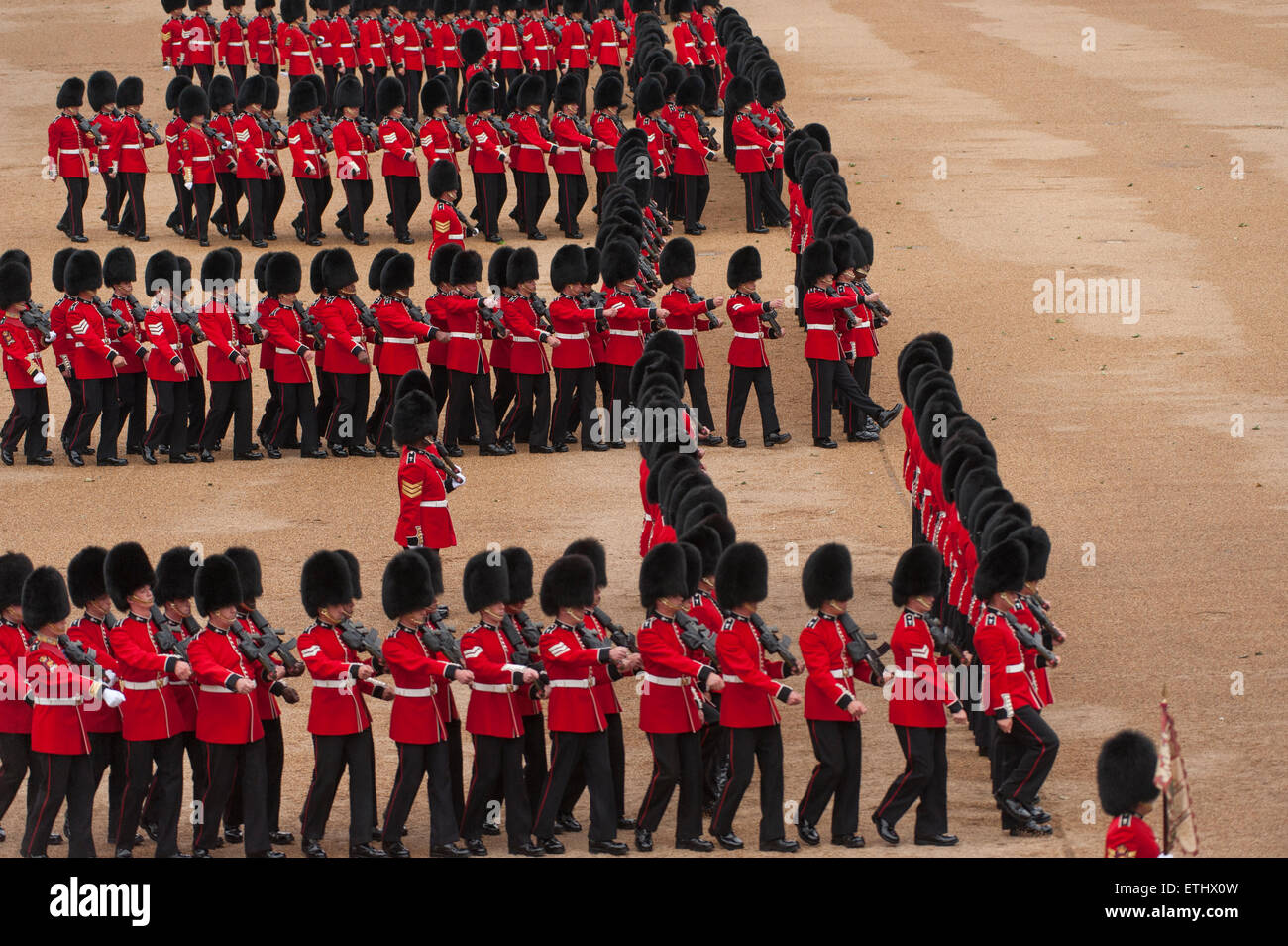 1st Battalion Welsh Guards lining up at Horse Guards Parade for 2015 ...