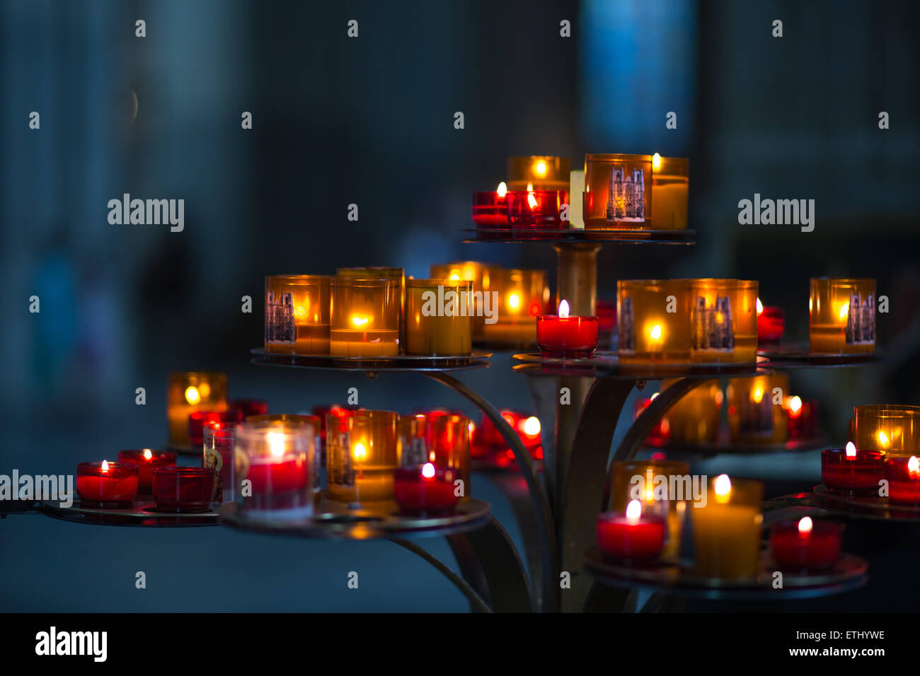 Candles in a church Stock Photo - Alamy