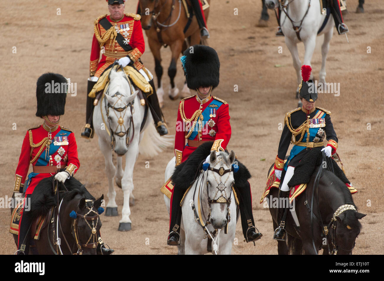The Royal Colonels ride in Horse Guards Parade for Inspection of the ...