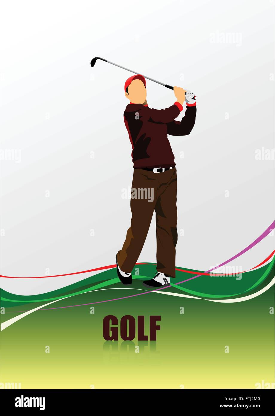 Golf player poster. Vector illustration Stock Vector Image & Art - Alamy