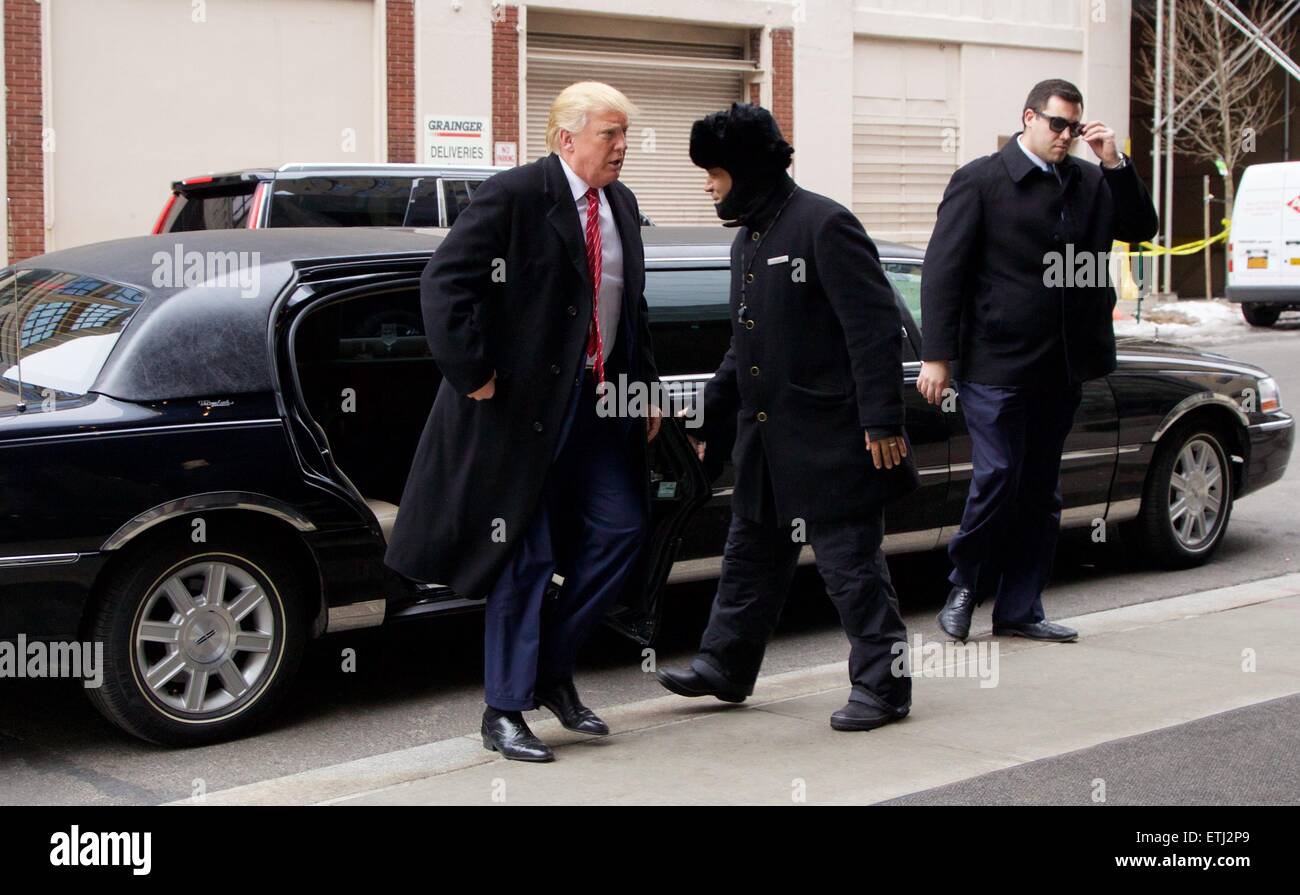 Donald Trump arriving at Trump Soho in New York City Featuring: Donald ...