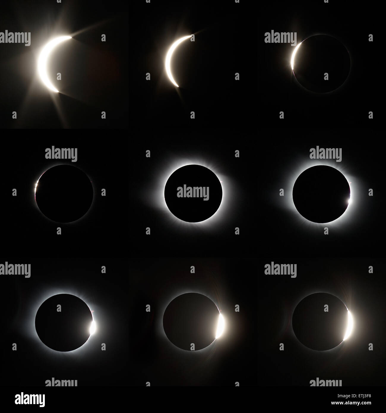 The total Solar Eclipse in Altai region of Russia August 01, 2008 Stock ...