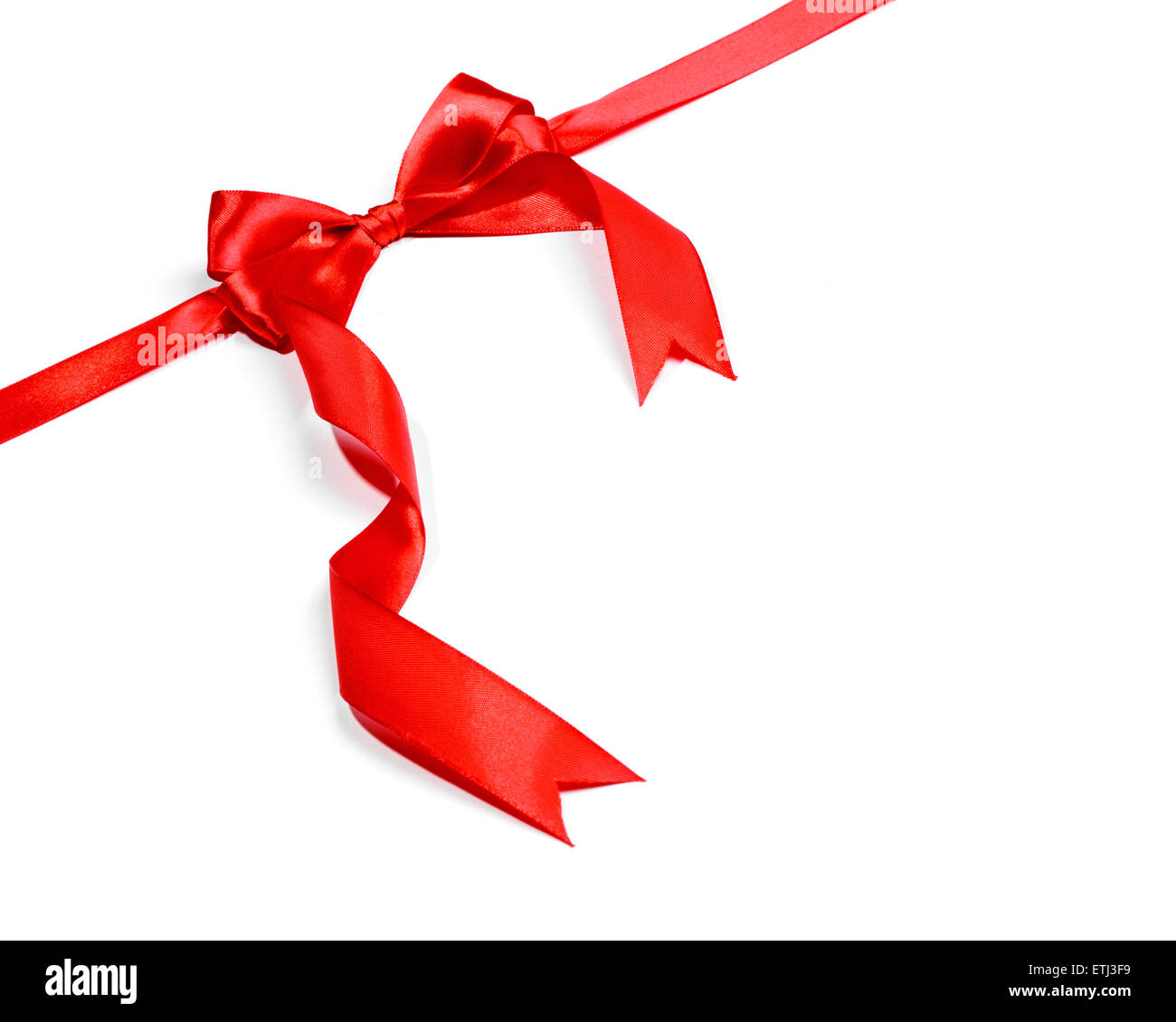 Red ribbons with bow Stock Photo - Alamy