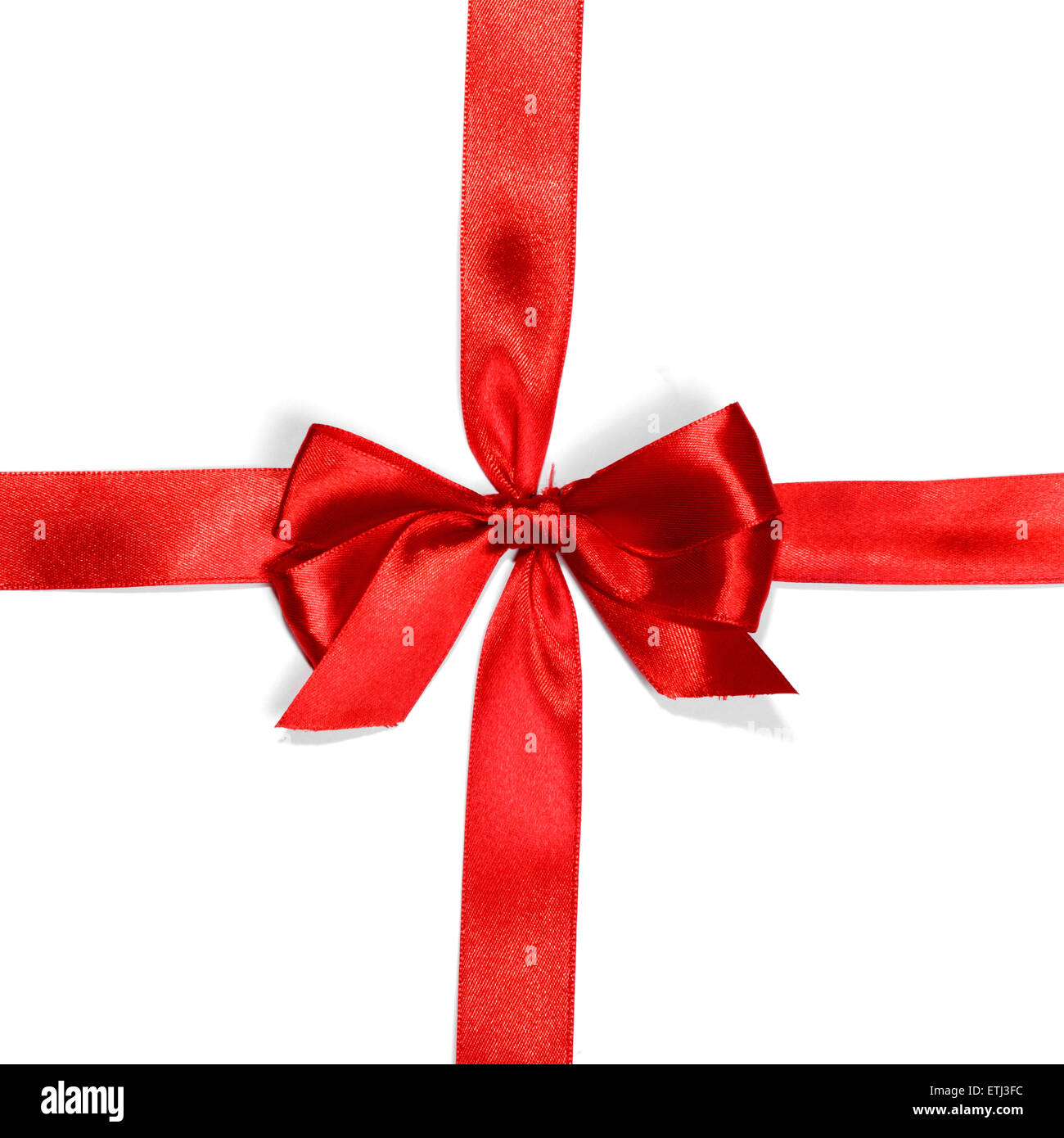 Red ribbons with bow Stock Photo - Alamy