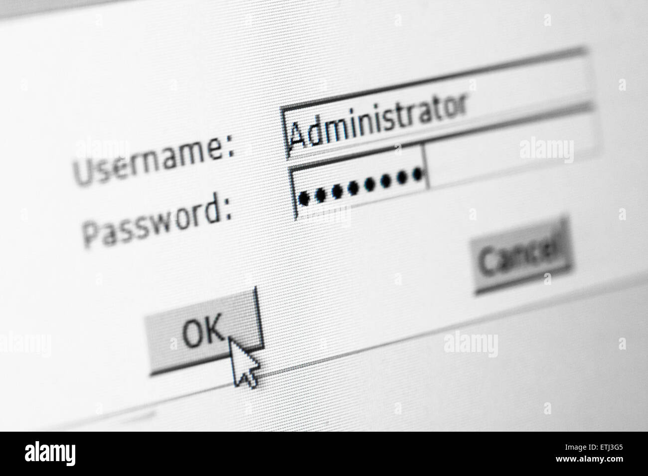 Website Login Screen Stock Photo - Alamy