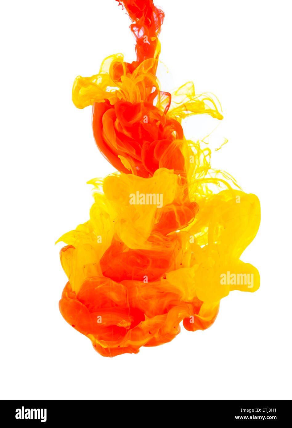 Studio shot of colored ink in water, isolated on white background Stock ...