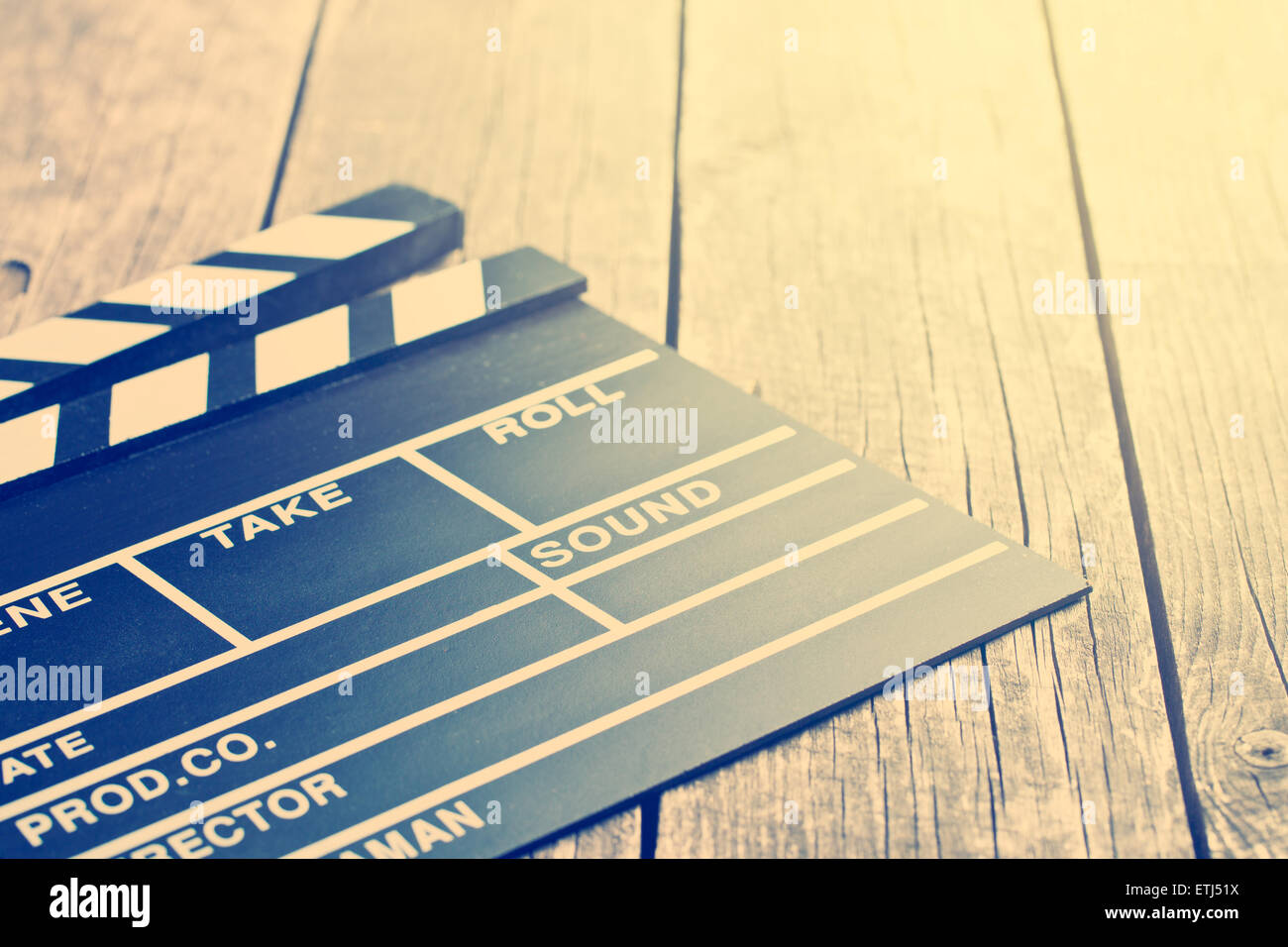 the movie clapper. Vintage photo shot Stock Photo - Alamy