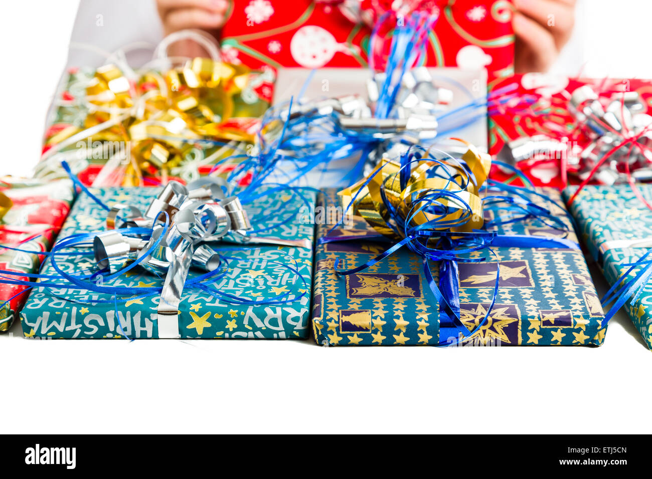 Closeup christmas gifts colorful hi-res stock photography and images ...