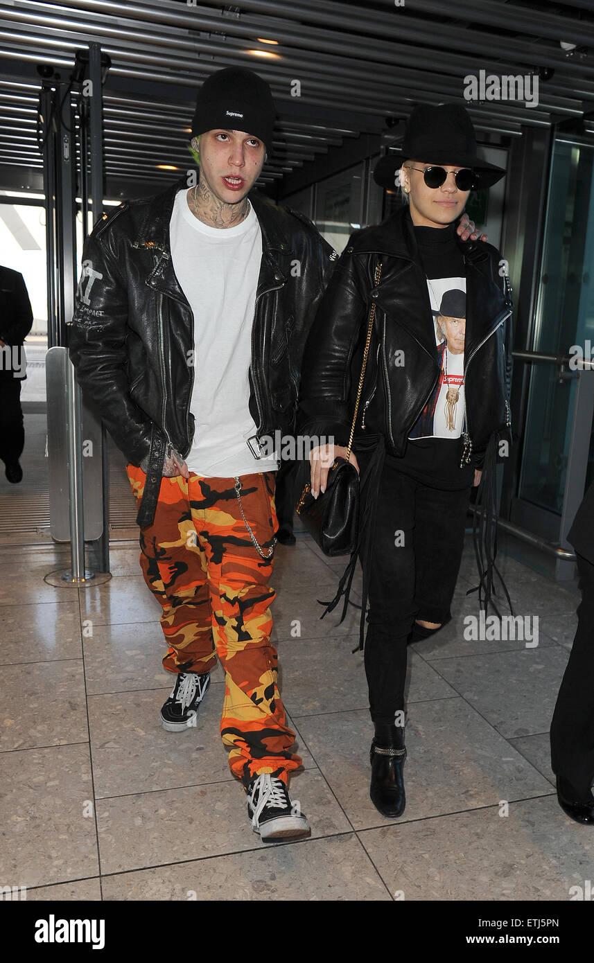 Rita Ora and boyfriend Ricky Hilfiger arrive at Heathrow Airport, to ...