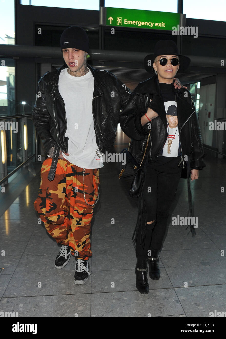 Rita Ora and boyfriend Ricky Hilfiger arrive at Heathrow Airport, to ...
