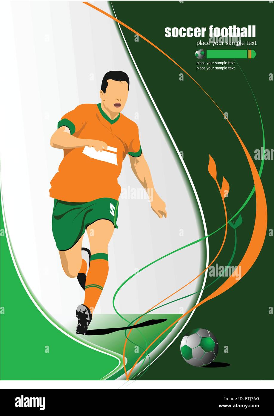 Soccer player poster. Vector illustration Stock Vector Image & Art - Alamy