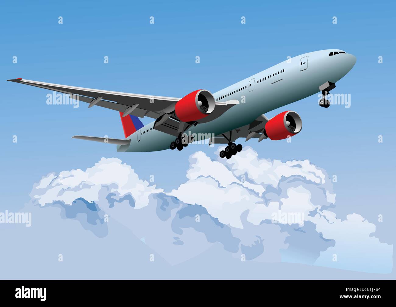 Airplane taking off. Vector illustration for designers Stock Vector ...