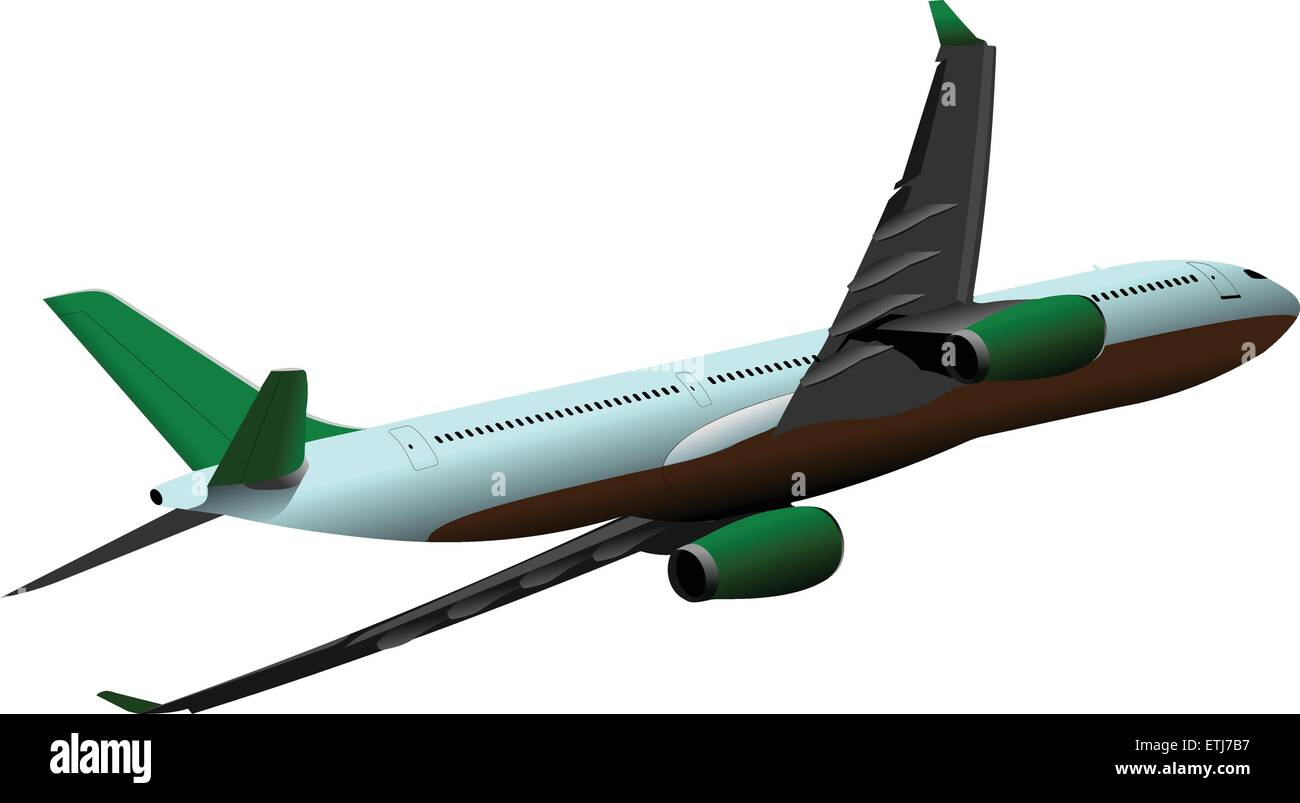 Passenger airplane in flight. Vector illustration Stock Vector Image ...