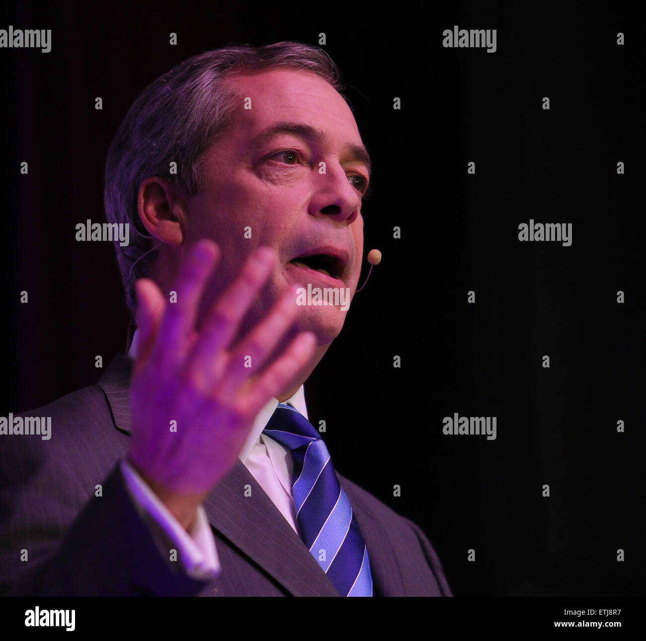 Nigel Farage MEP, leader of UKIP, addresses delegates at the UKIP ...