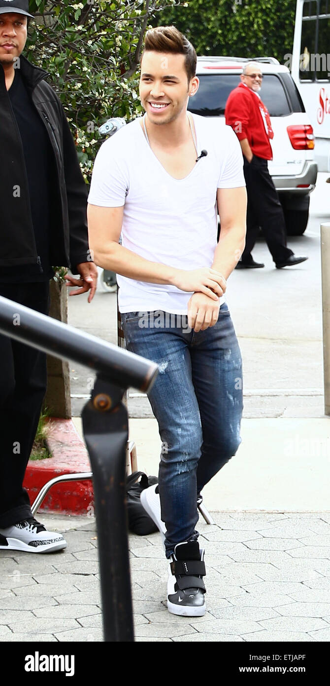 Prince Royce arrives at Universal Studios Hollywood for an appearance ...