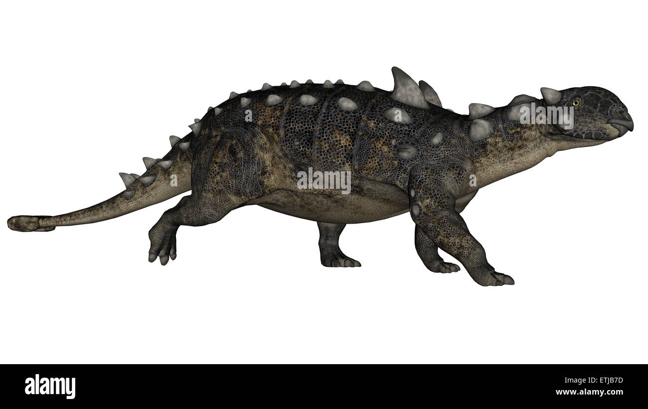 Euoplocephalus dinosaur walking isolated in white background - 3D ...