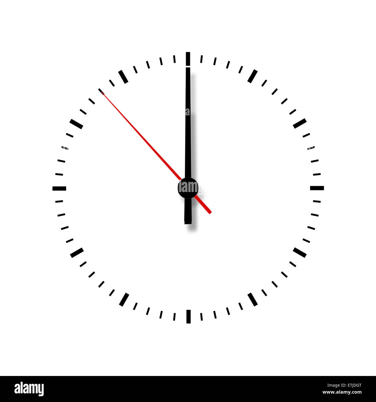 Clock without numbers isolated on white background. Closeup Stock Photo ...