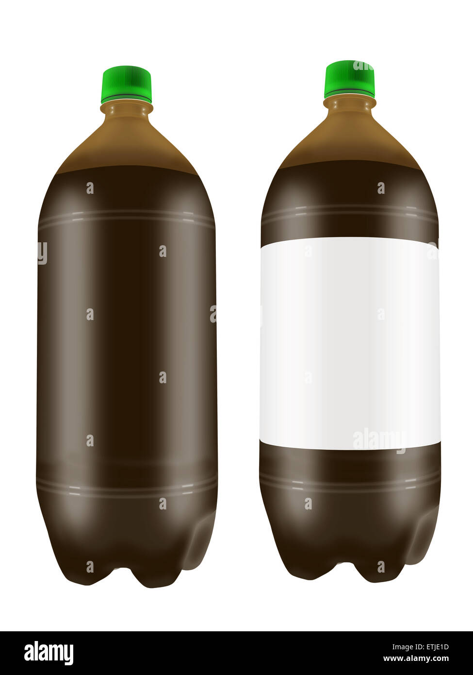Beer in two liter plastic bottles isolated on white background. Highly ...