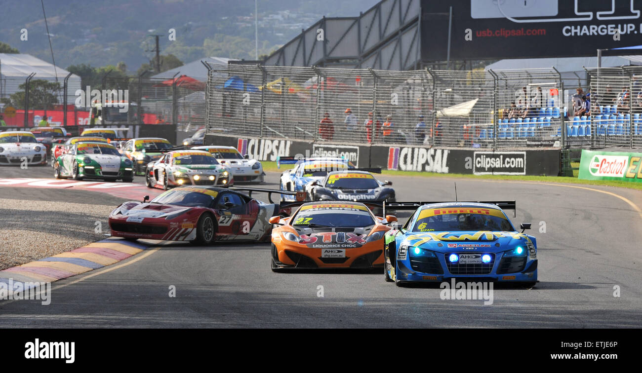 Paul Kelly's Ferrari 458 GT3 hits the wall hard at the Senna Chicane ...