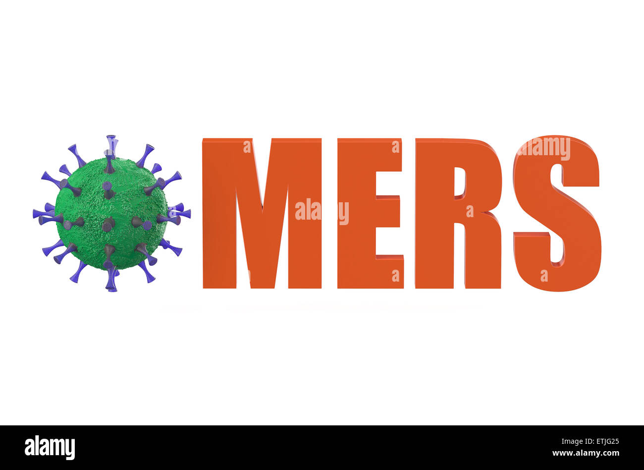 Middle East respiratory syndrome MERS isolated on white background ...