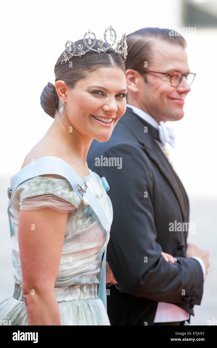 Stockholm, Sweden. 13th June, 2015. Crown Princess Victoria and Prince ...