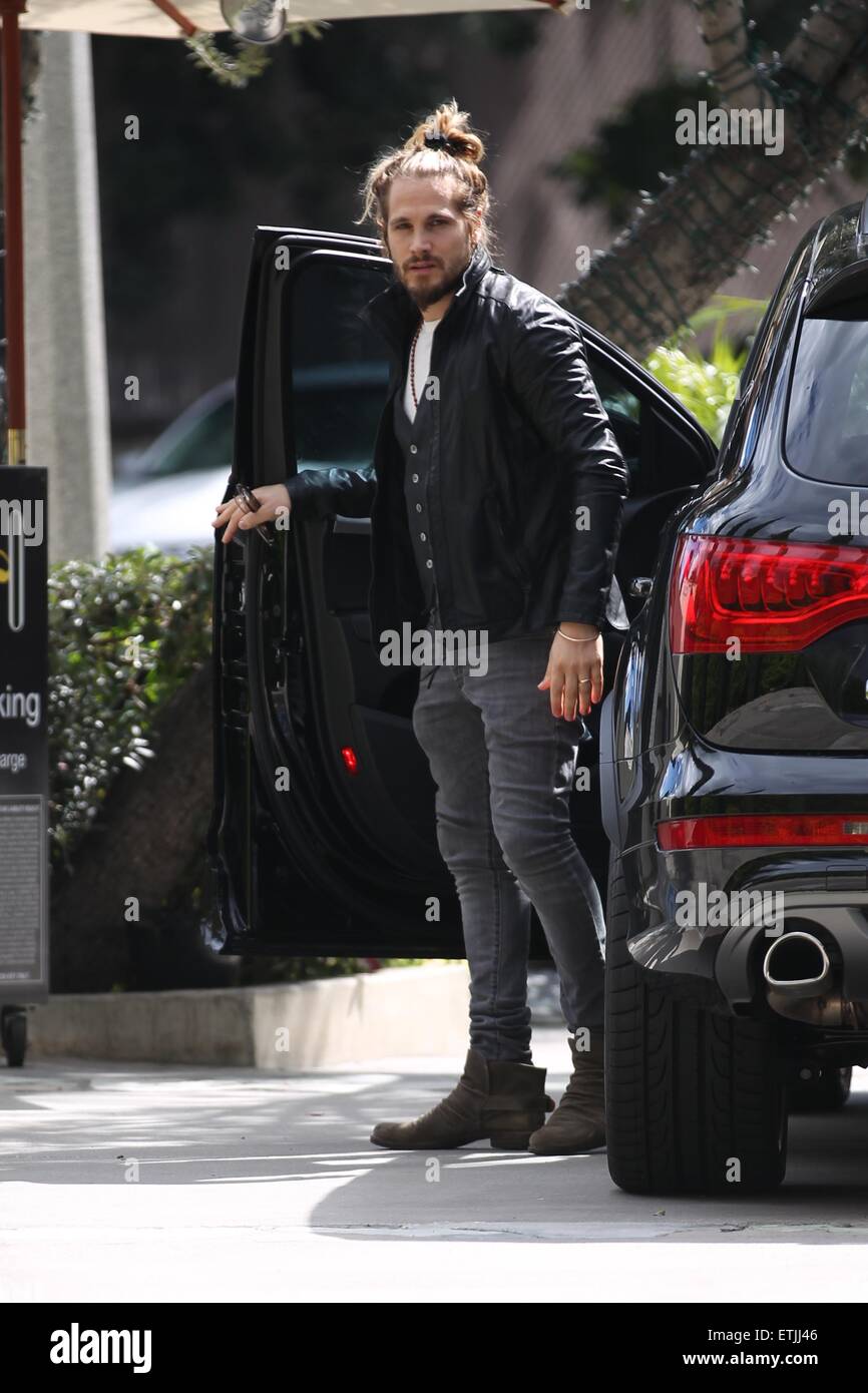 Marco Perego arrives for lunch with Zoe Saldana at Aro in West ...