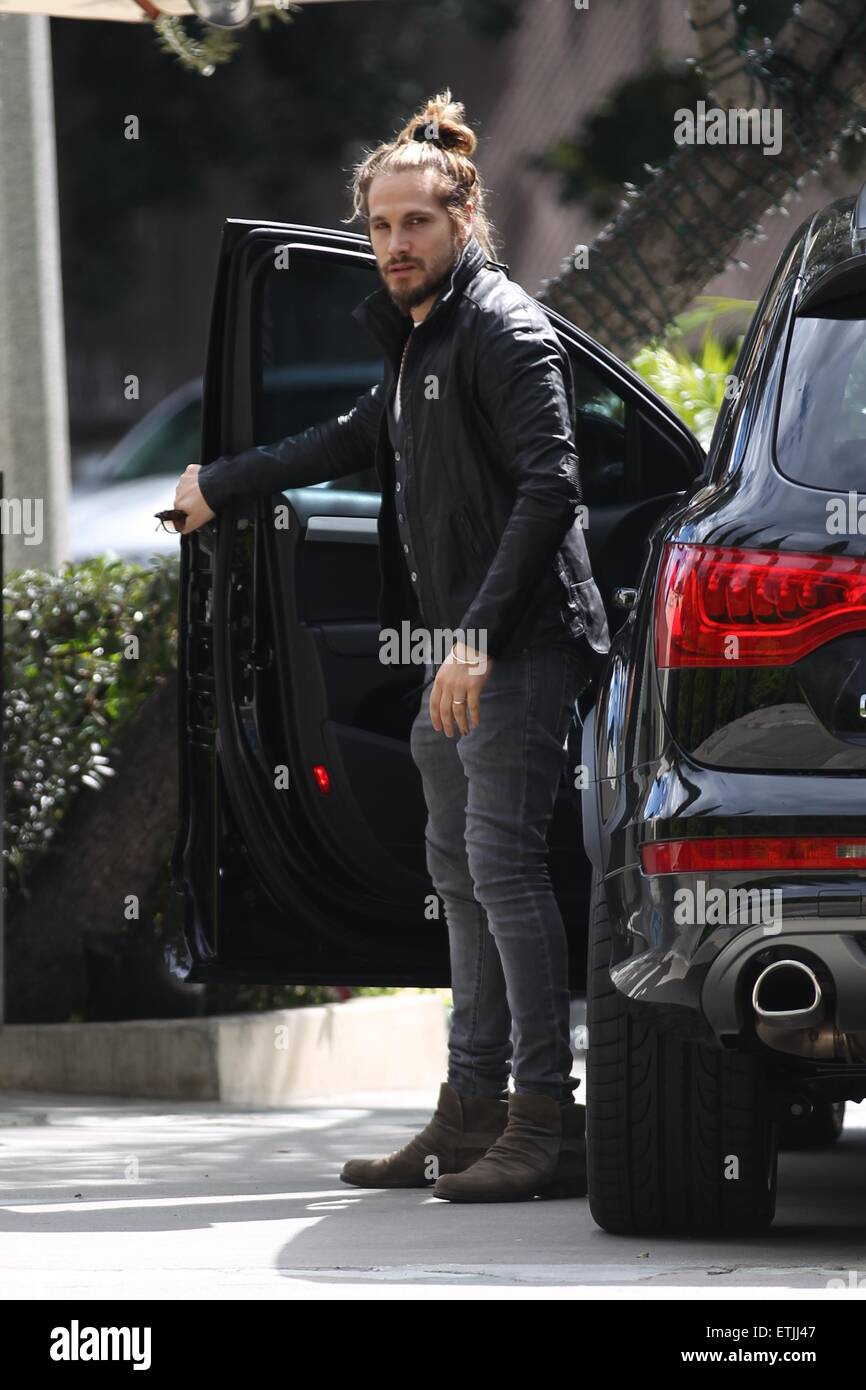 Marco Perego arrives for lunch with Zoe Saldana at Aro in West ...
