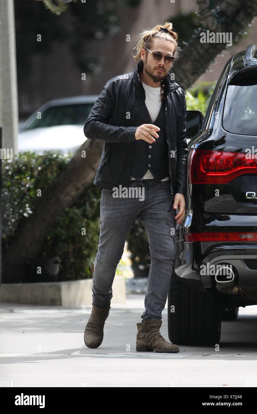 Marco Perego arrives for lunch with Zoe Saldana at Aro in West ...