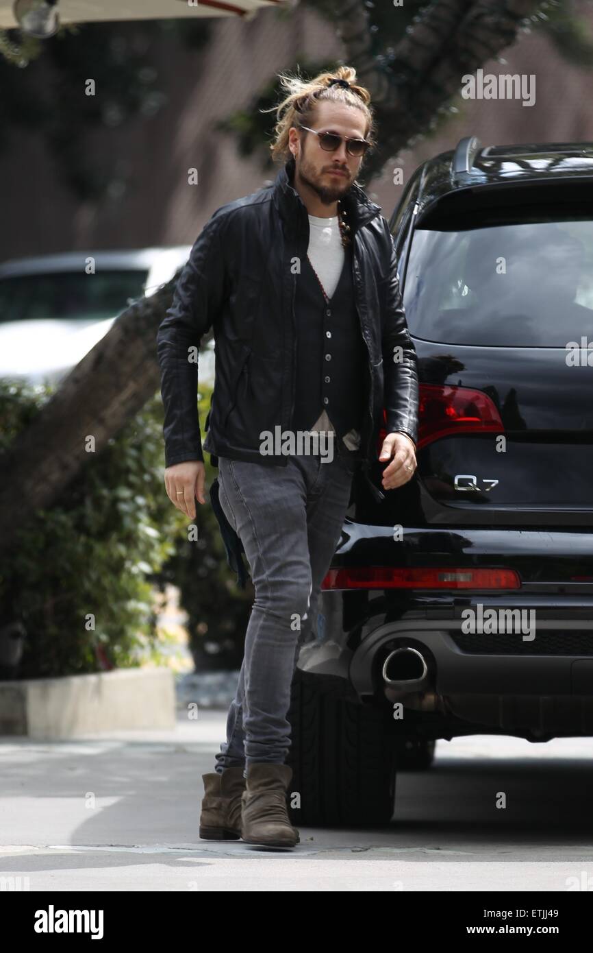 Marco Perego arrives for lunch with Zoe Saldana at Aro in West ...