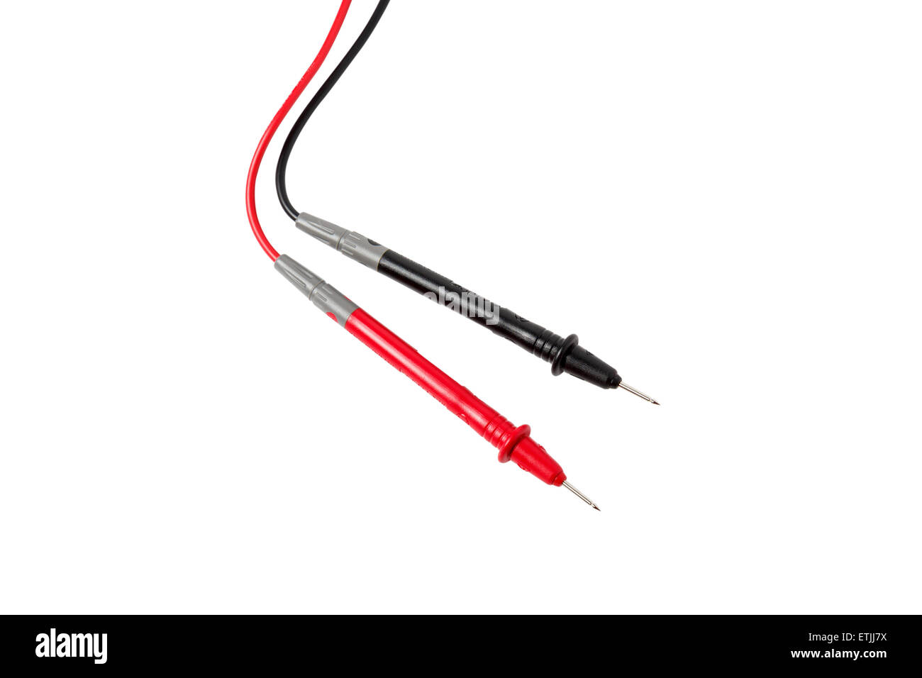 Red and black multimeters probes top view isolated on white Stock Photo ...