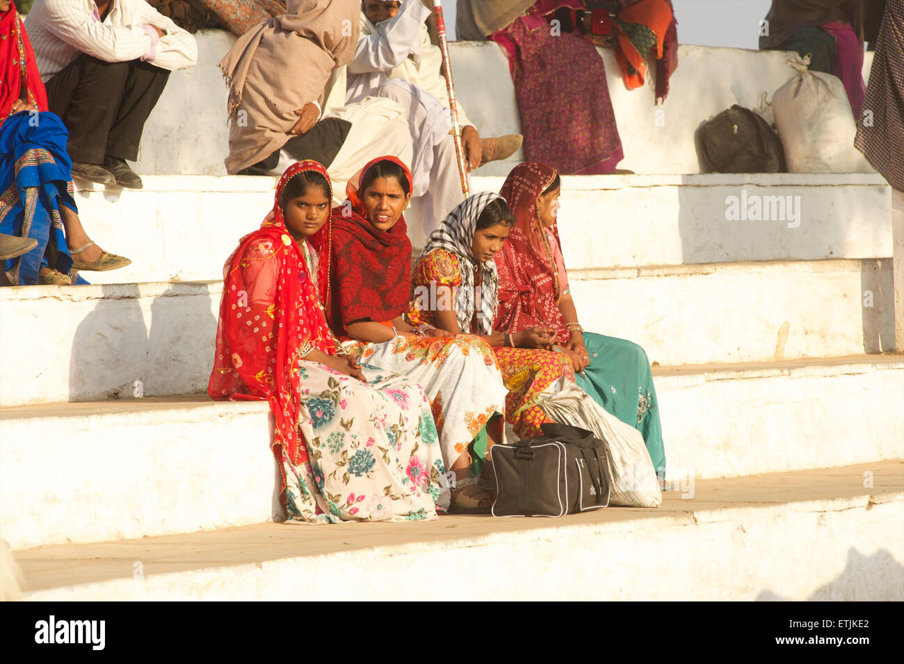 Rajasthani women in local style dress. Pushkar, Rajasthan, India Stock ...