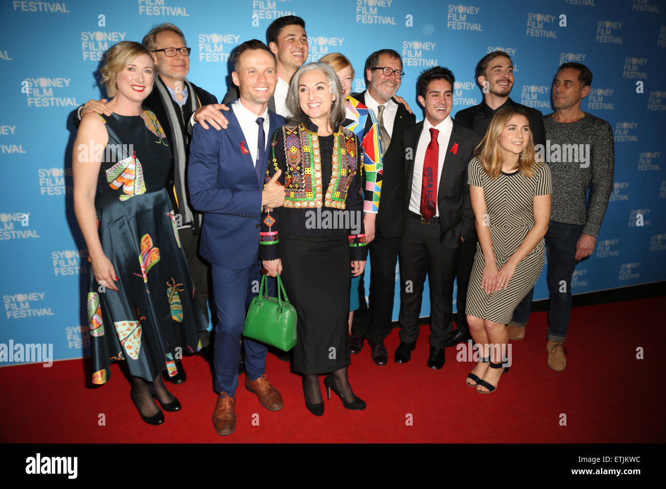 Sydney, Australia. 14 June 2015. Pictured: cast and crew of the film ...
