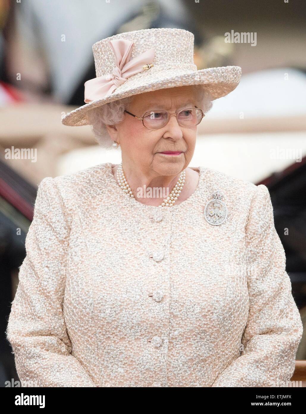 Britain's Queen Elizabeth II attends the traditional Trooping the ...