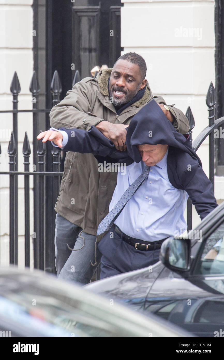 Idris Elba filming scenes for BBC drama series 'Luther' Featuring ...