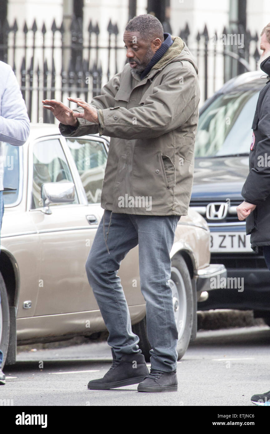 Idris Elba filming scenes for BBC drama series 'Luther' Featuring ...