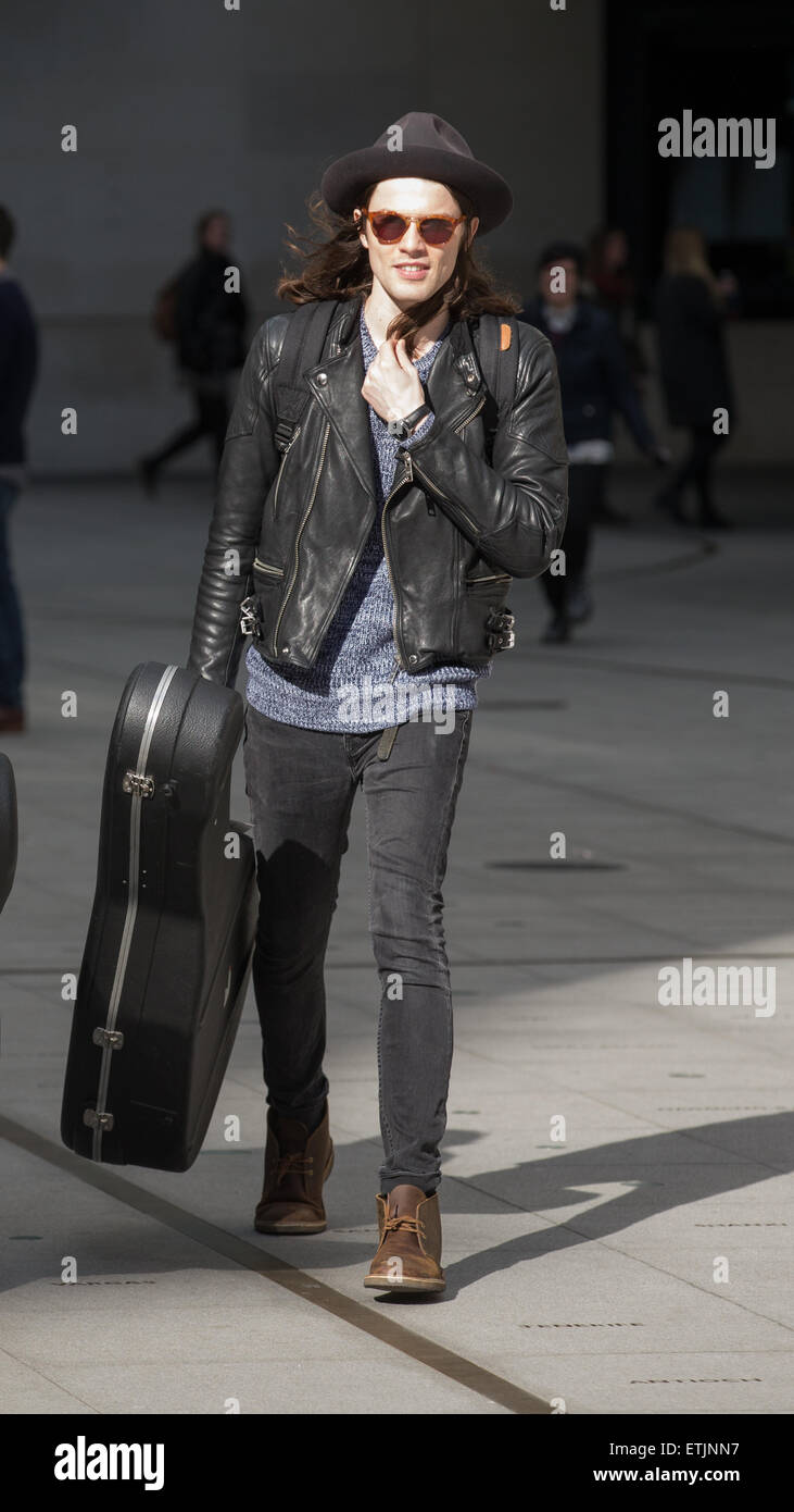 James Bay pictured arriving the Radio 1 studio to perform on Fearne ...