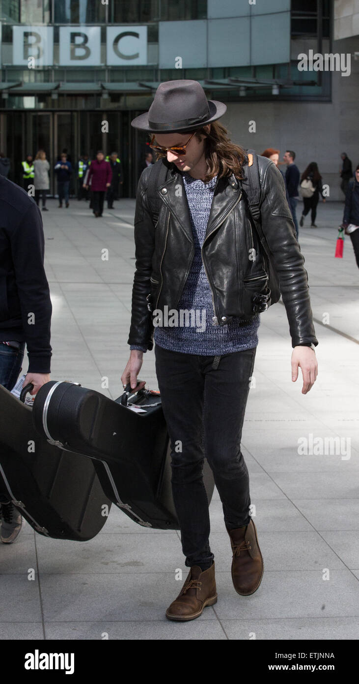 James Bay pictured arriving the Radio 1 studio to perform on Fearne ...