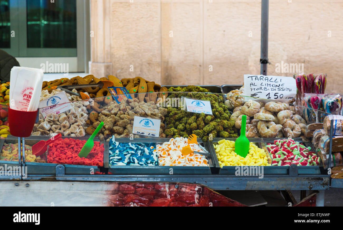 Sweets at the market of Camogli, Italy Stock Photo - Alamy
