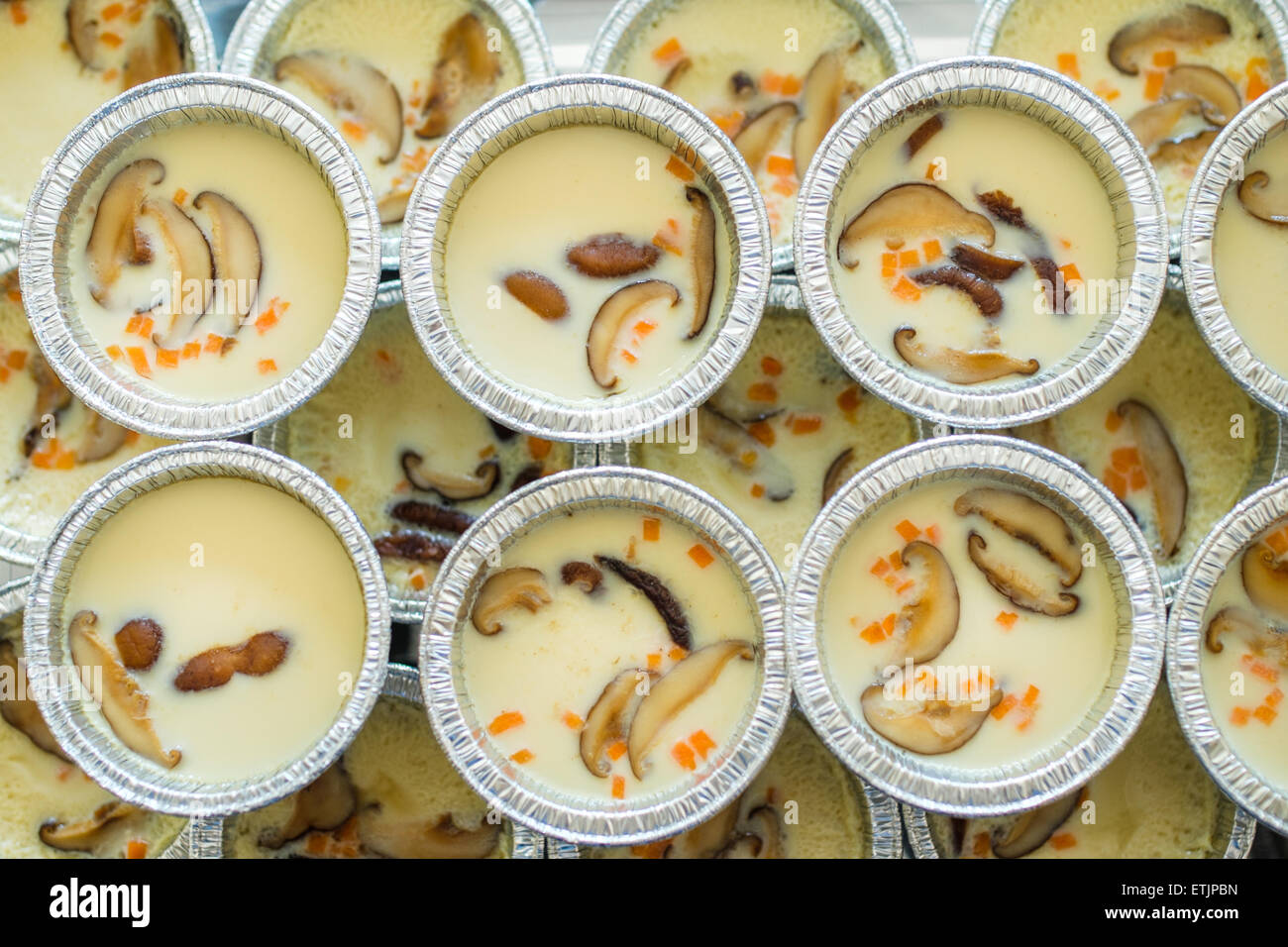 steamed eggs with shiitake mushrooms Stock Photo - Alamy