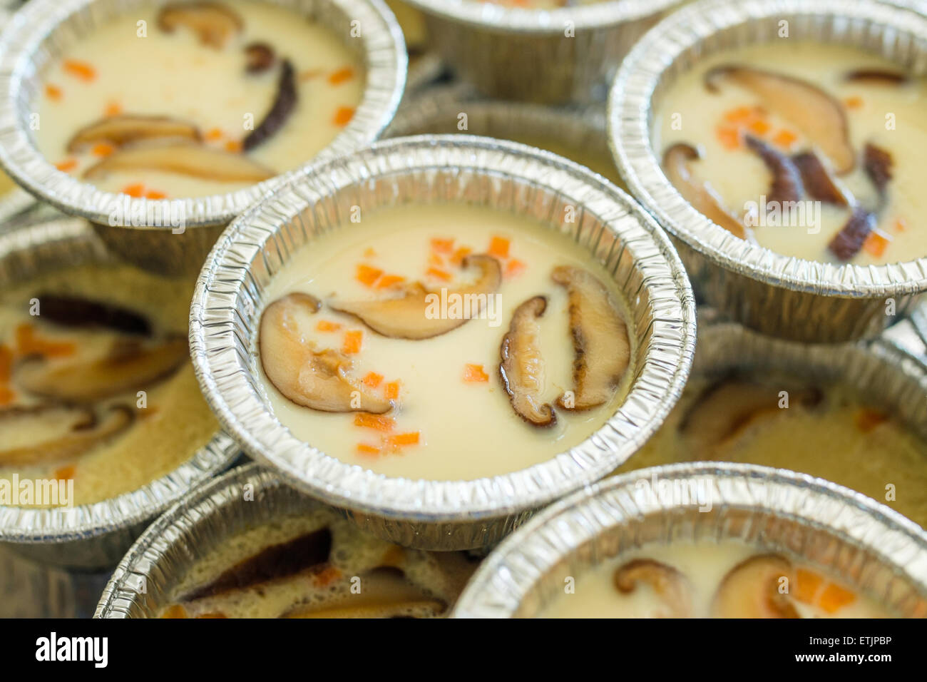 steamed eggs with shiitake mushrooms Stock Photo - Alamy