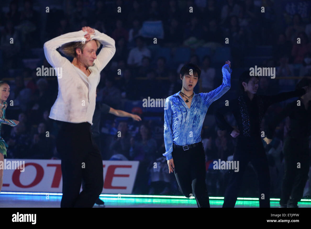 Kanagawa, Japan. 12th June, 2015. (L to R) Evgeni Plushenko, Yuzuru ...