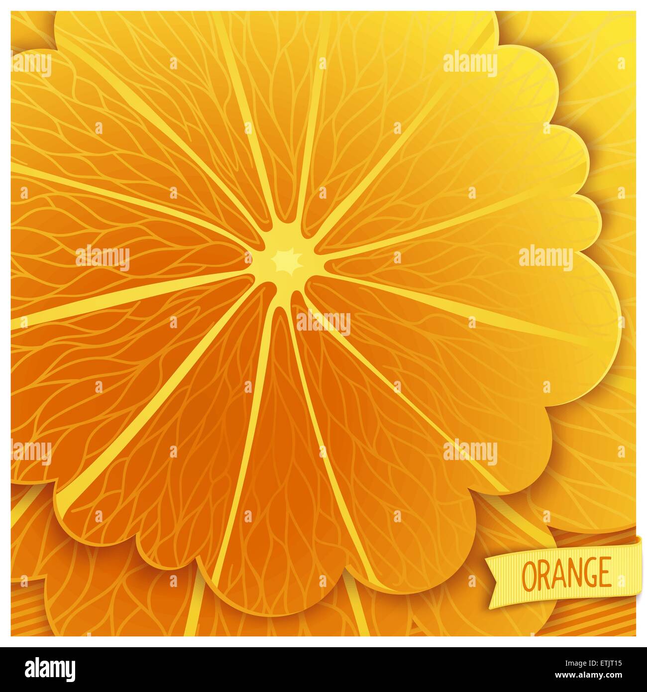 Stylized orange background with a layered structure closeup of. Vector ...