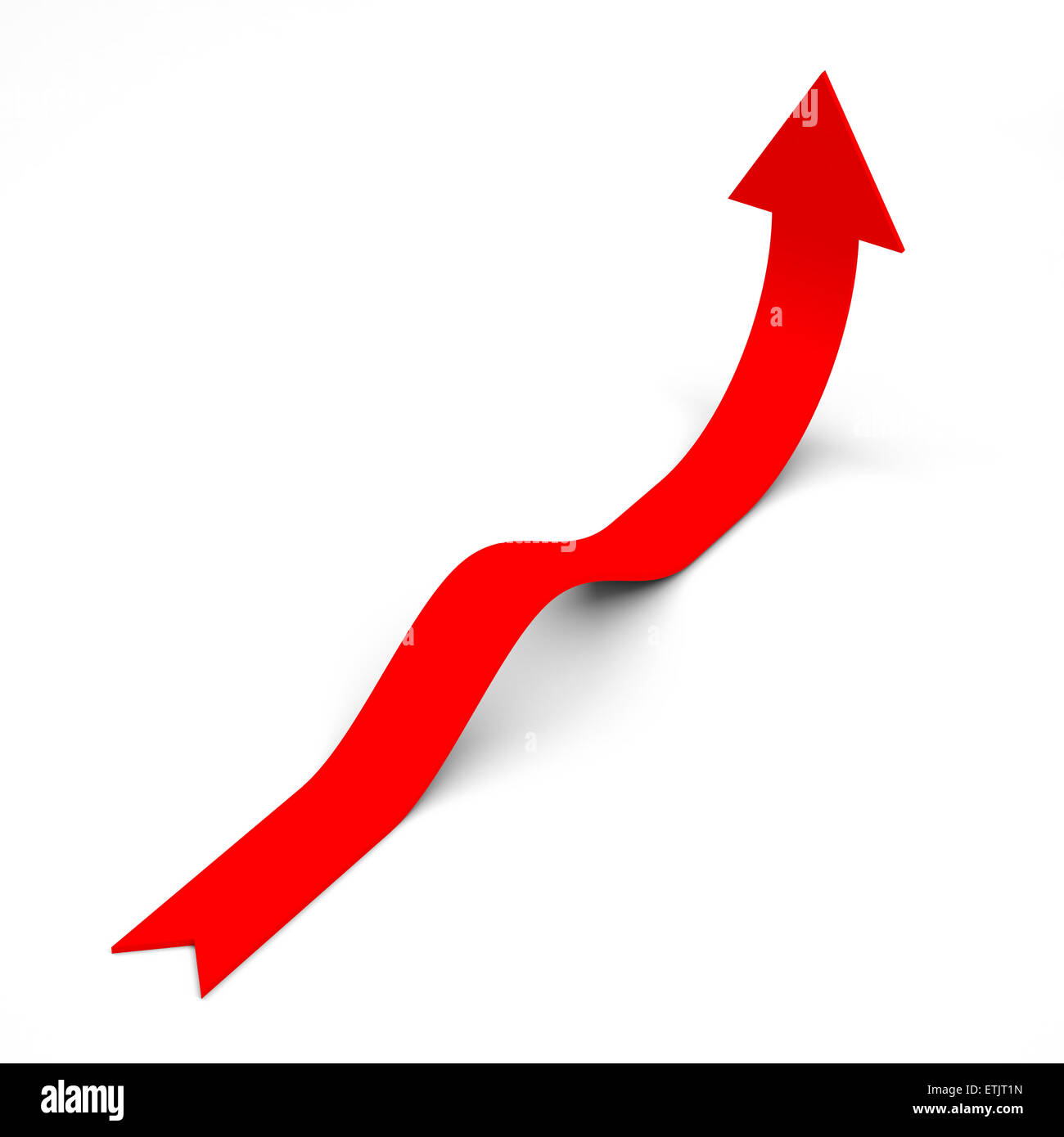 Rising arrow on isolated background Stock Photo - Alamy