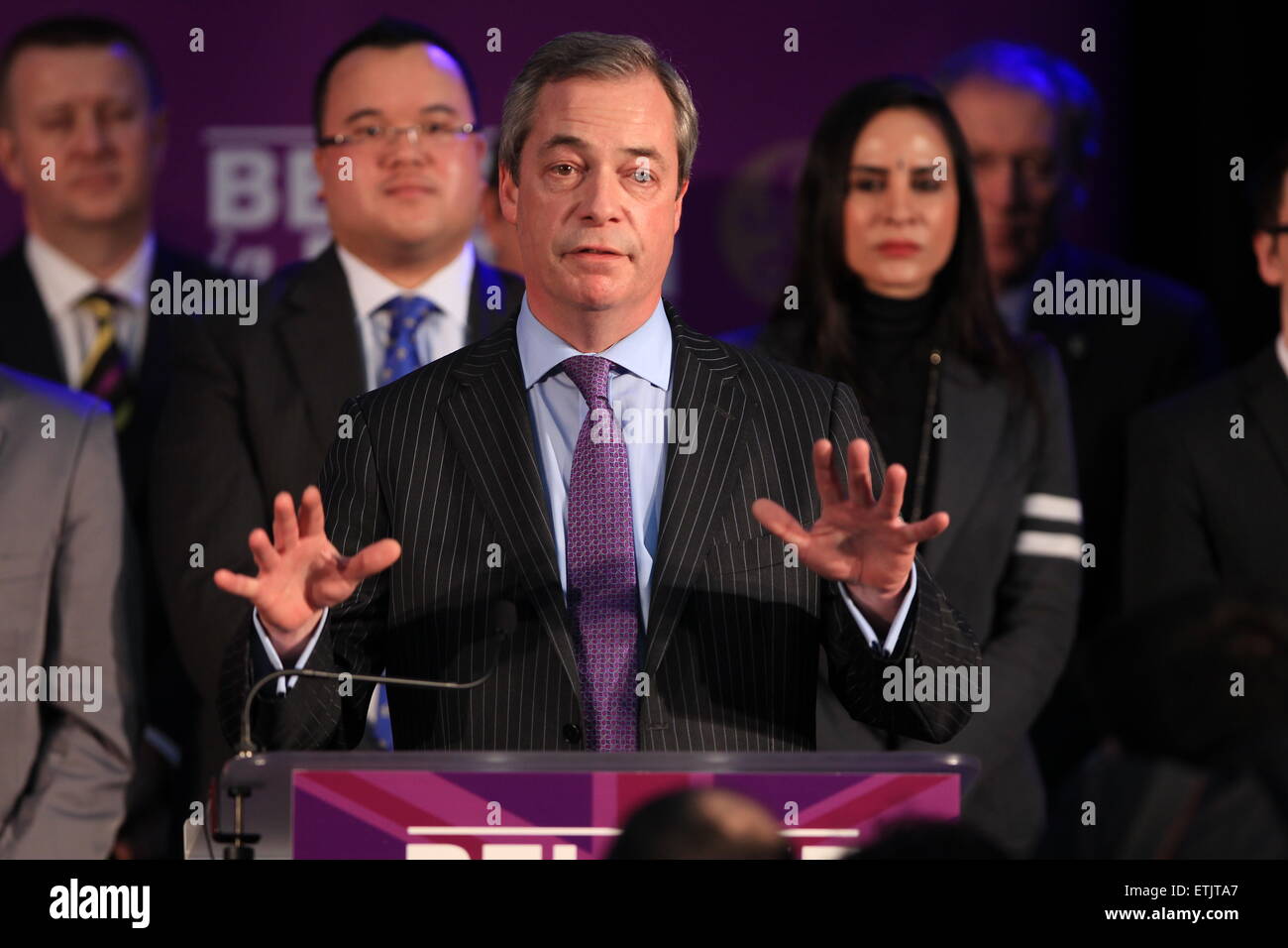 UKIP Immigration Speech in London Featuring: UKIP Leader Nigel Farage ...